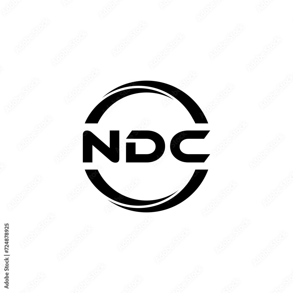 NDC letter logo design with white background in illustrator, cube logo ...