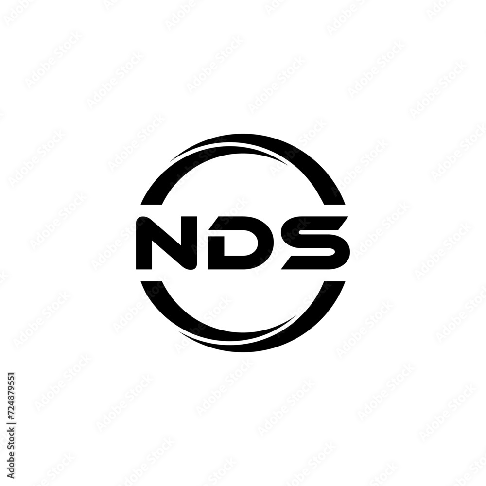 NDS letter logo design with white background in illustrator, cube logo ...
