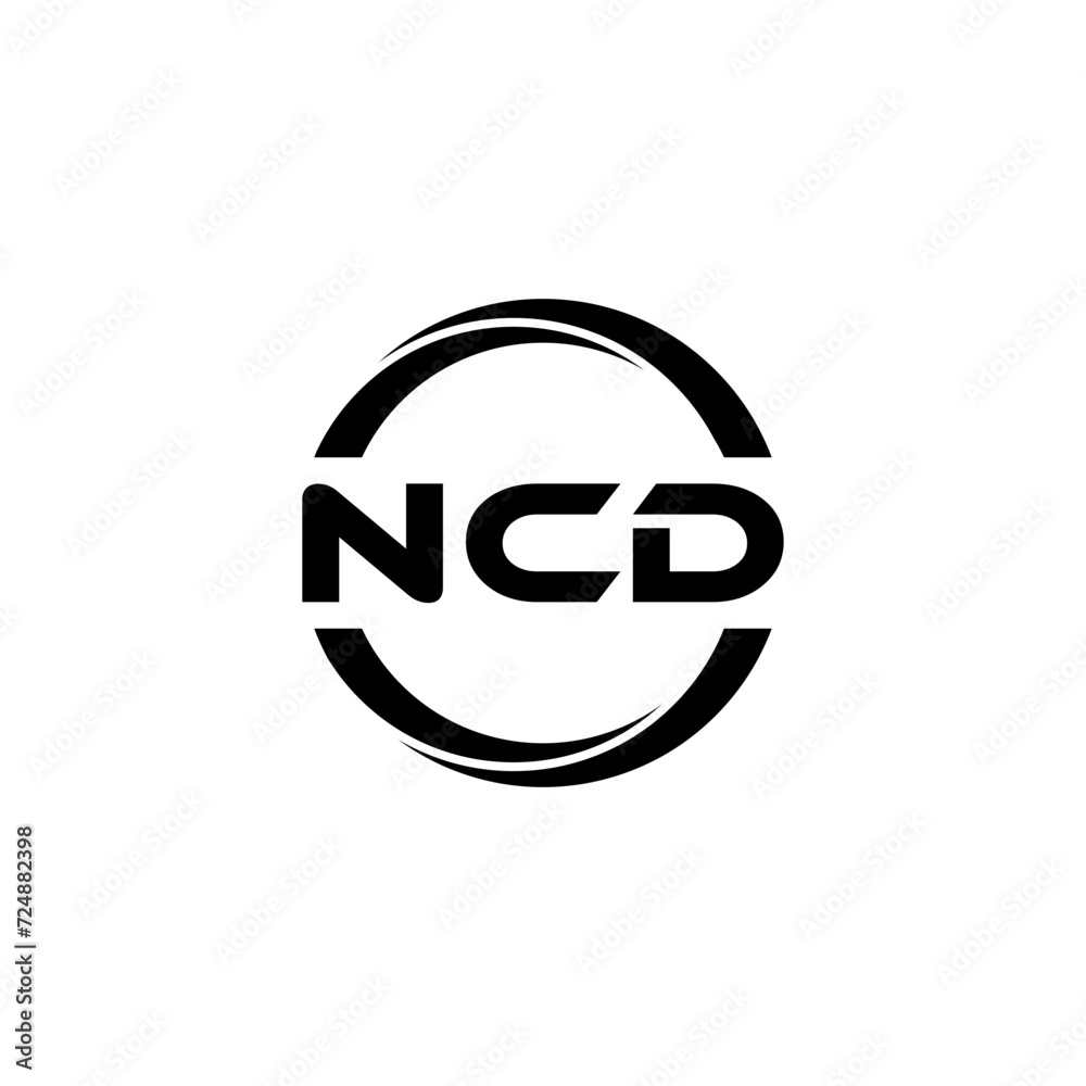 NCD letter logo design with white background in illustrator, cube logo ...