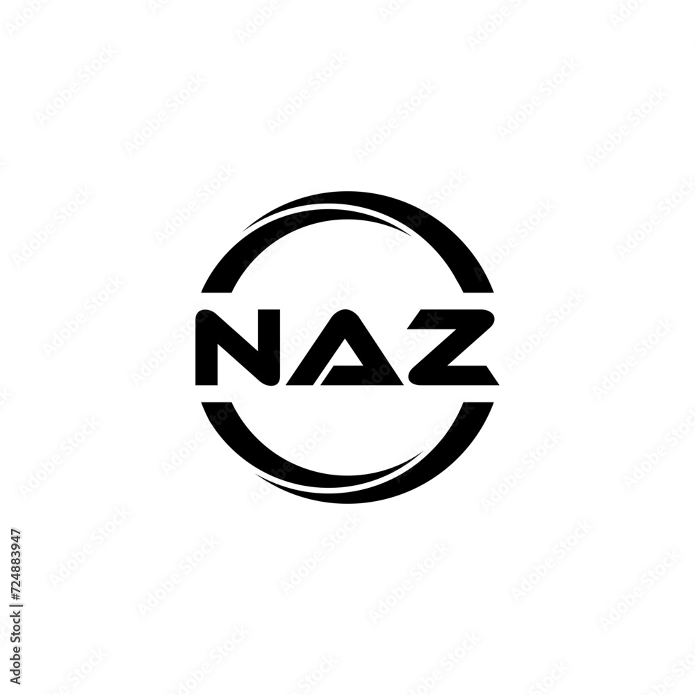 NAZ letter logo design with white background in illustrator, cube logo ...