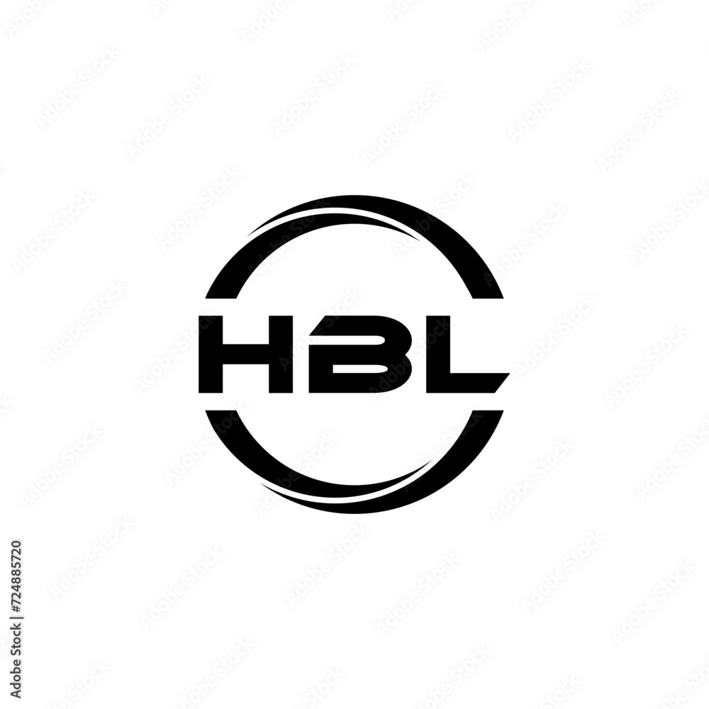 HBL letter logo design with white background in illustrator, cube logo ...