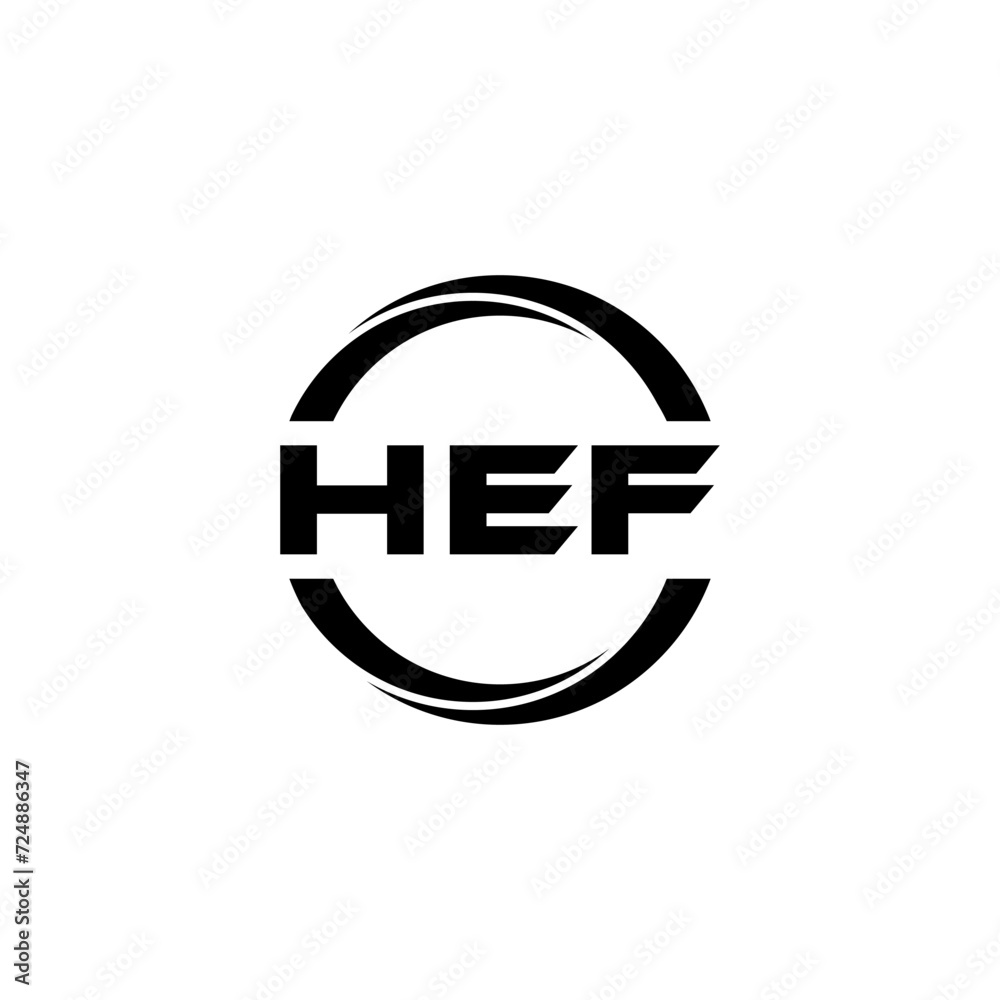 HEF letter logo design with white background in illustrator, cube logo ...