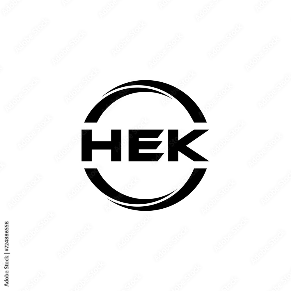 HEK letter logo design with white background in illustrator, cube logo ...