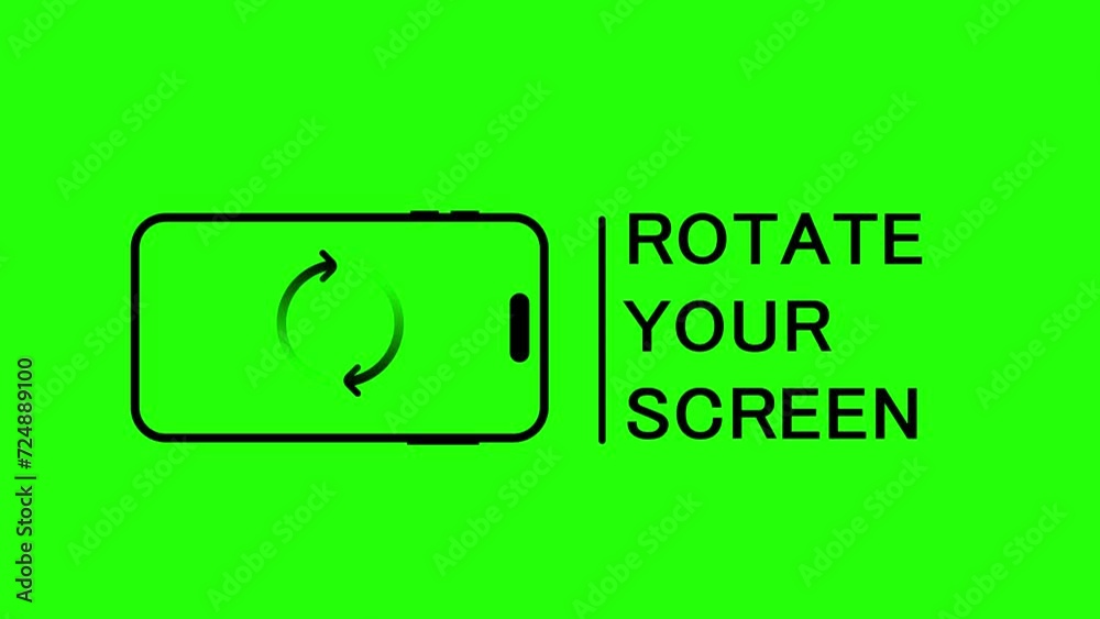 Rotate Your Screen Icon Animation on Green Screen or Chroma key. Mobile ...