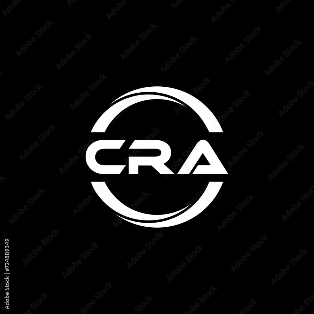 Vettoriale Stock CRA letter logo design with black background in ...