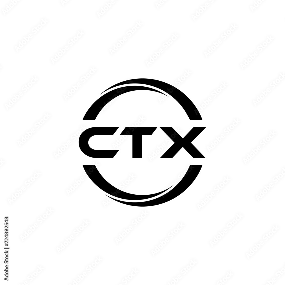 CTX letter logo design with white background in illustrator, cube logo ...