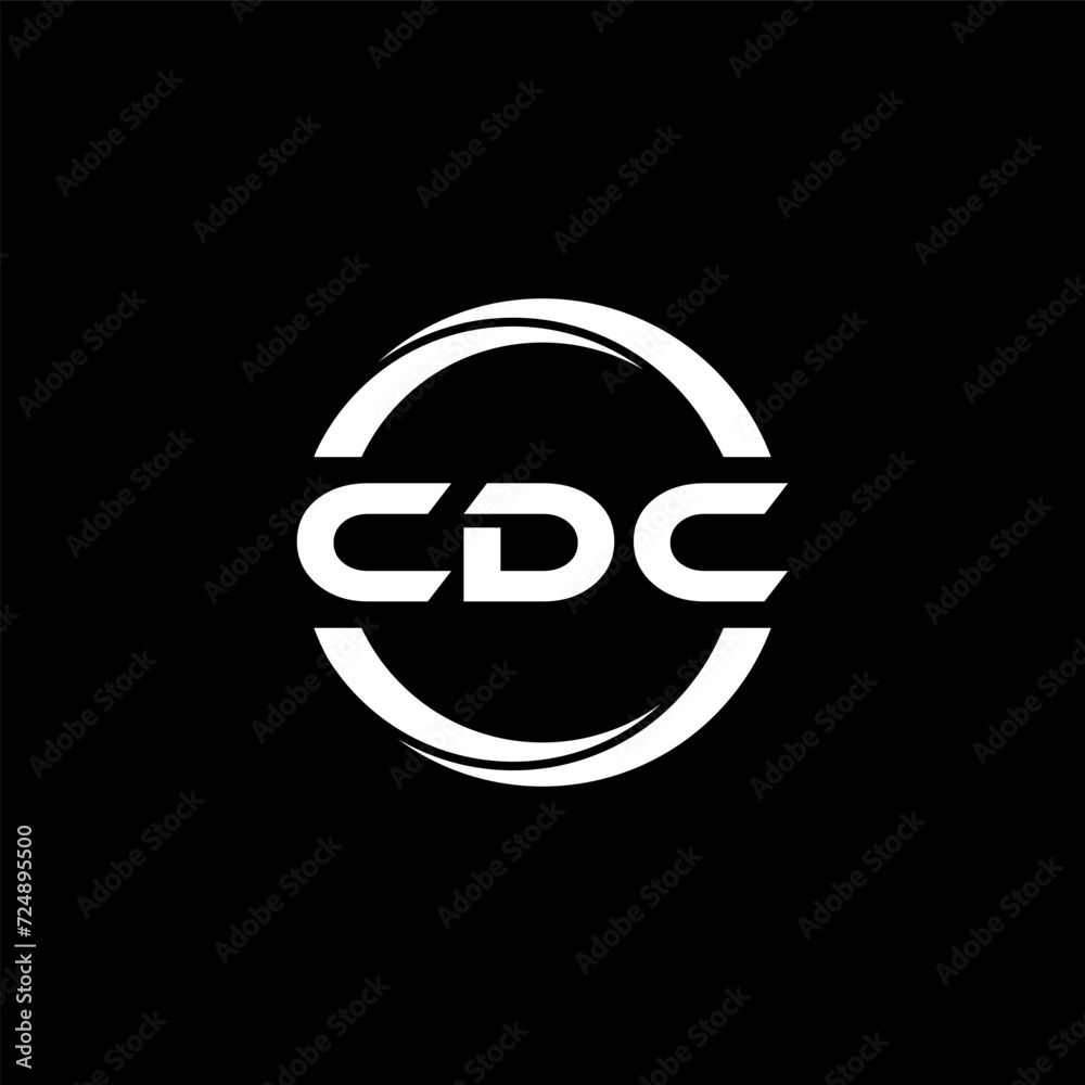 Vetor do Stock: CDC letter logo design with black background in ...