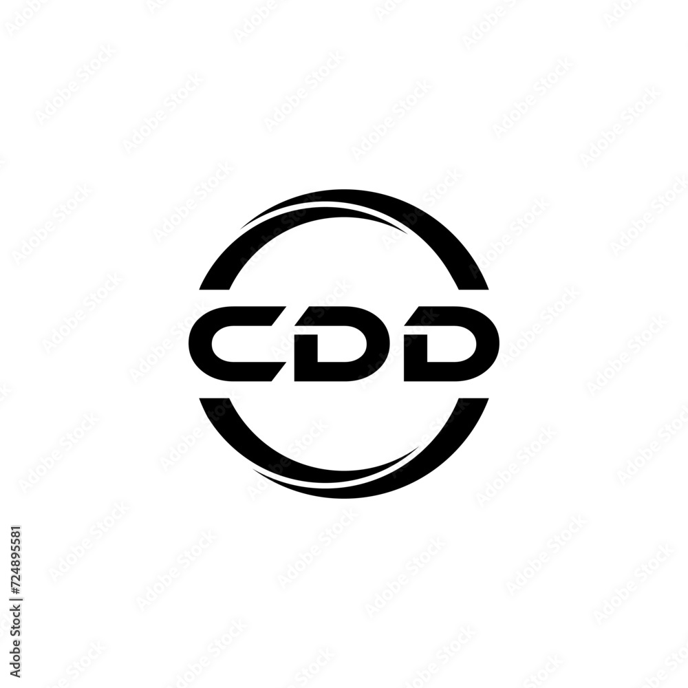 CDD letter logo design with white background in illustrator, cube logo ...