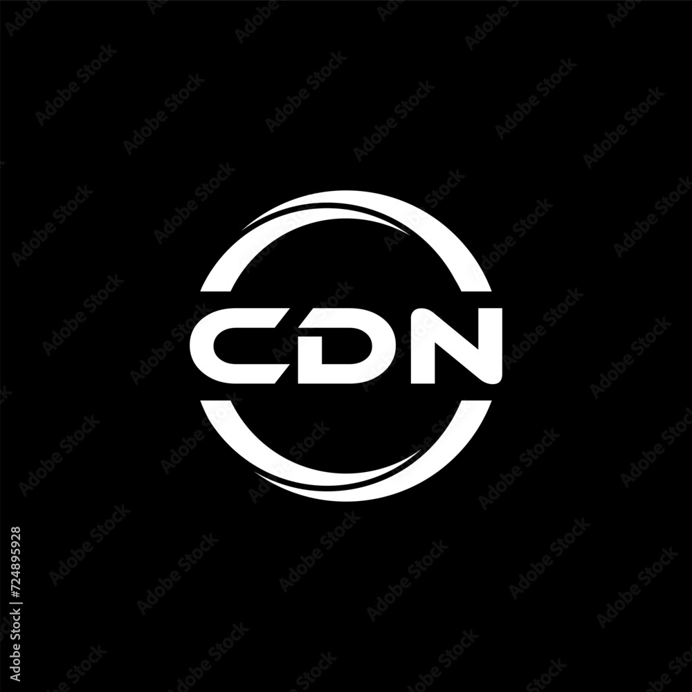 CDN letter logo design with black background in illustrator, cube logo ...