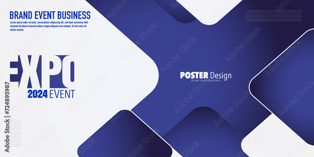 Abstract colorful exhibition poster design template with wavy lines ...