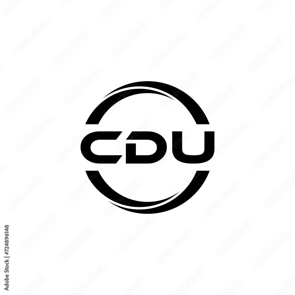 CDU letter logo design with white background in illustrator, cube logo ...