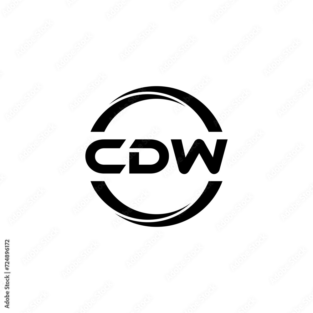 CDW letter logo design with white background in illustrator, cube logo ...