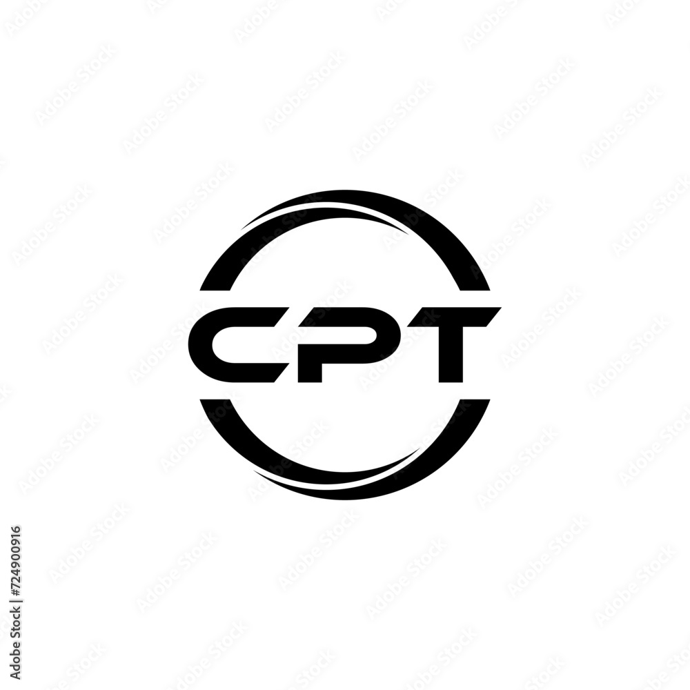 CPT letter logo design with white background in illustrator, cube logo ...