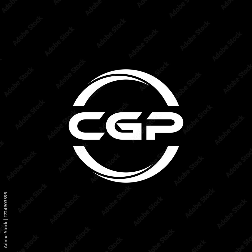 CGP letter logo design with black background in illustrator, cube logo ...