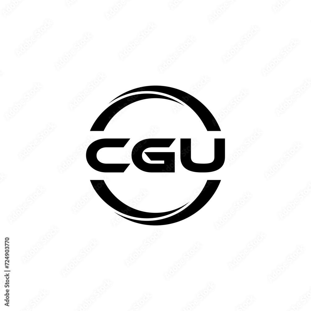 CGU letter logo design with white background in illustrator, cube logo ...