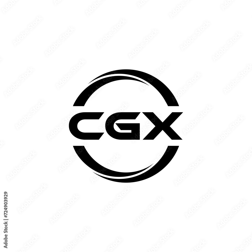 CGX letter logo design with white background in illustrator, cube logo ...