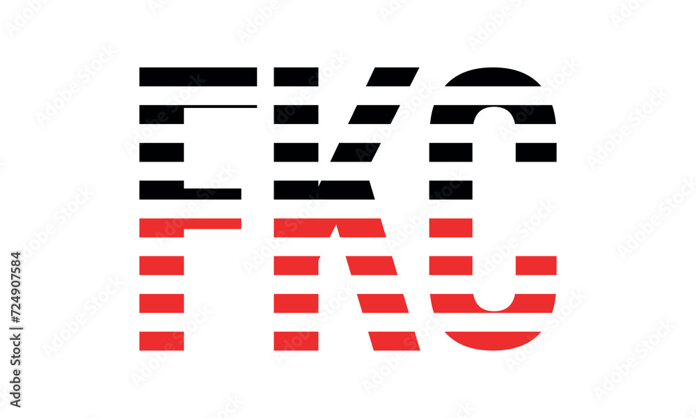 FKC three initial letter iconic line negative space minimal logo design ...