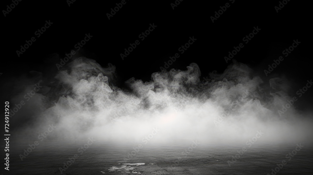 Smoke black ground fog cloud floor mist background steam dust dark ...