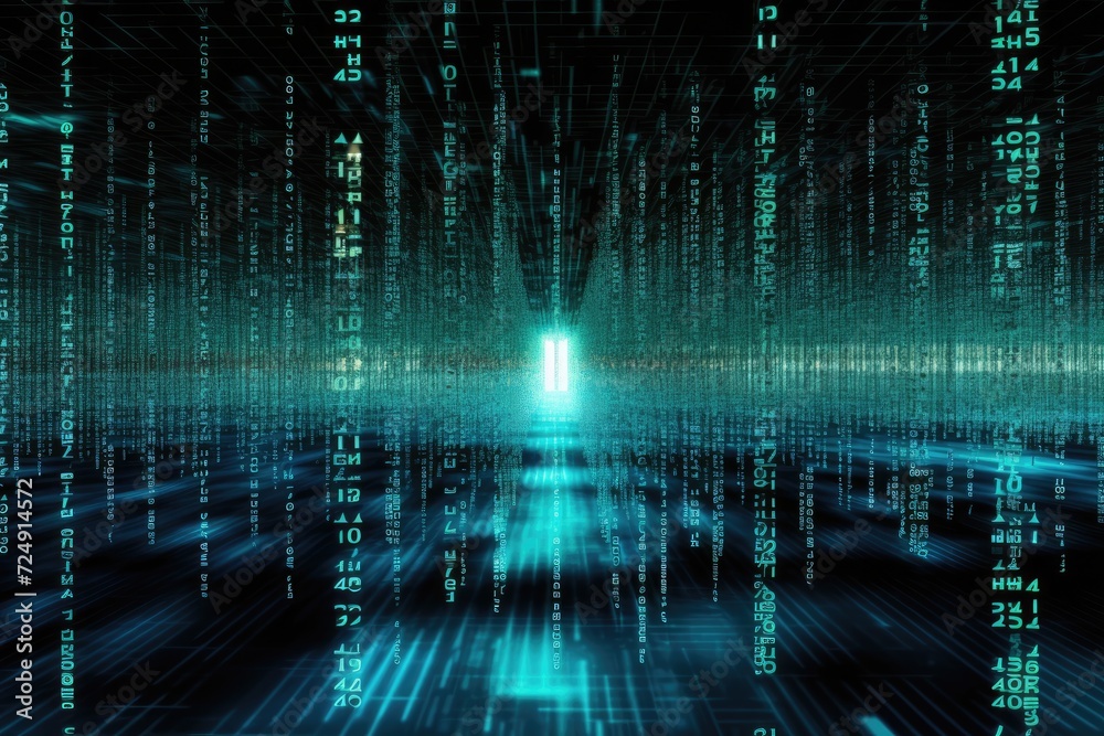 Numerous Numbers On Dark Background A Visual Representation Of Quantitative Data Terabytes Of