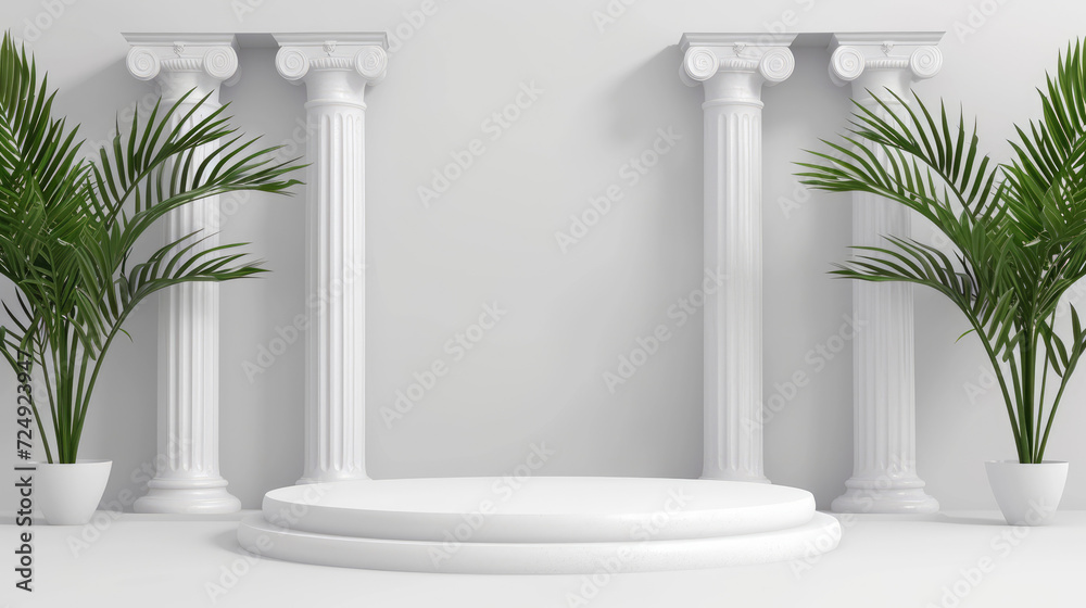 Background podium column 3d roman luxury greek white ancient display ...