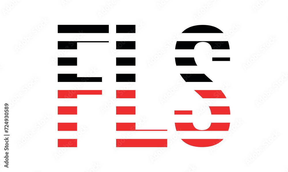 FLS three initial letter iconic line negative space minimal logo design ...