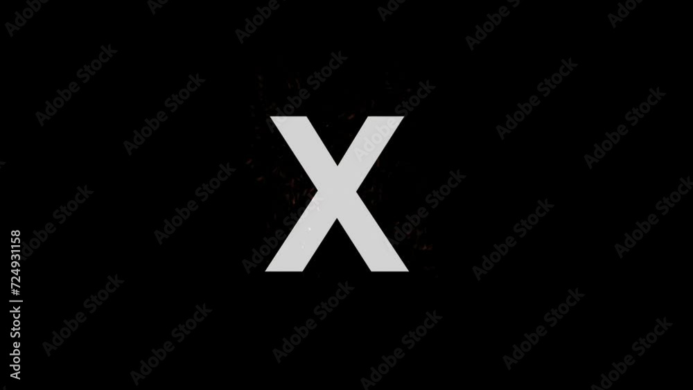 Letter X in blue fire with alpha channel, alphabet with particles Stock ...