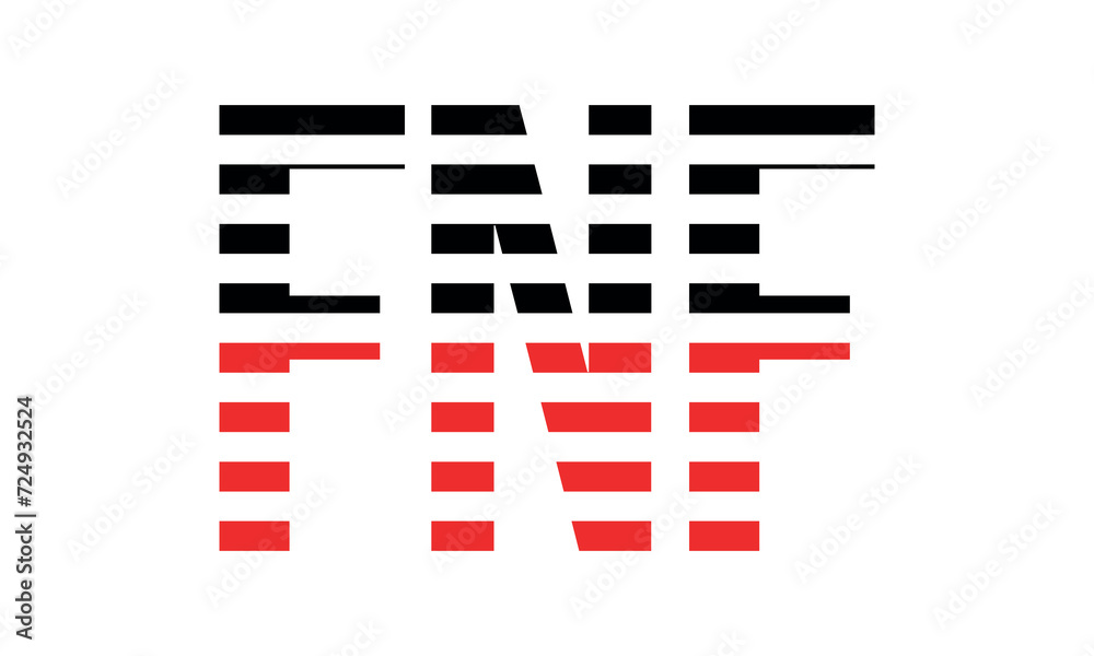 FNF three initial letter iconic line negative space minimal logo design ...