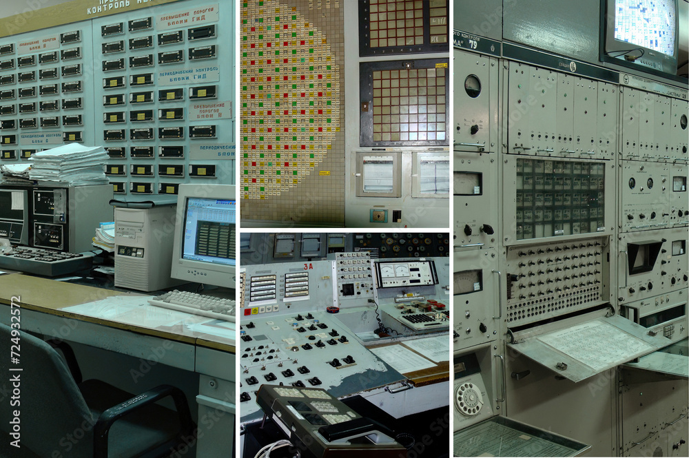 One of the control rooms of the nuclear power plant, where in 1986 the ...