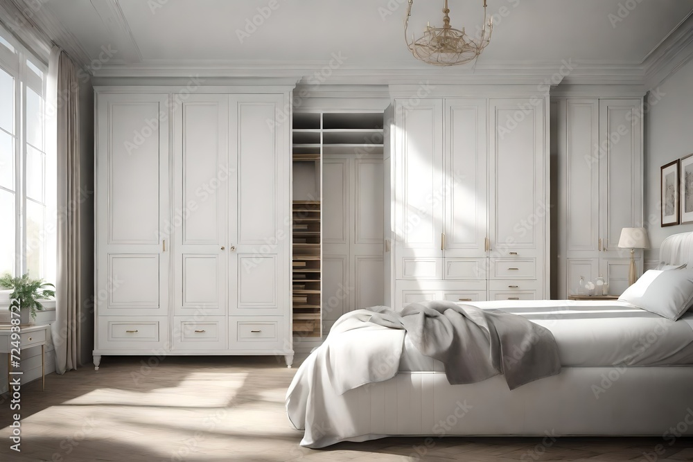 Classic Colonial Master Bedroom Wardrobe, Vray Style, Neoclassical ...