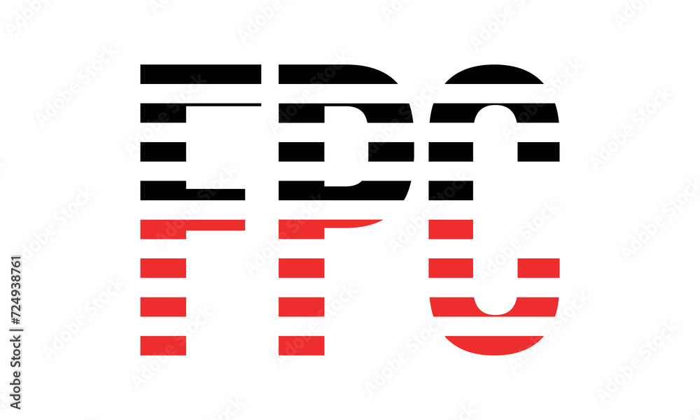 FPC three initial letter iconic line negative space minimal logo design ...