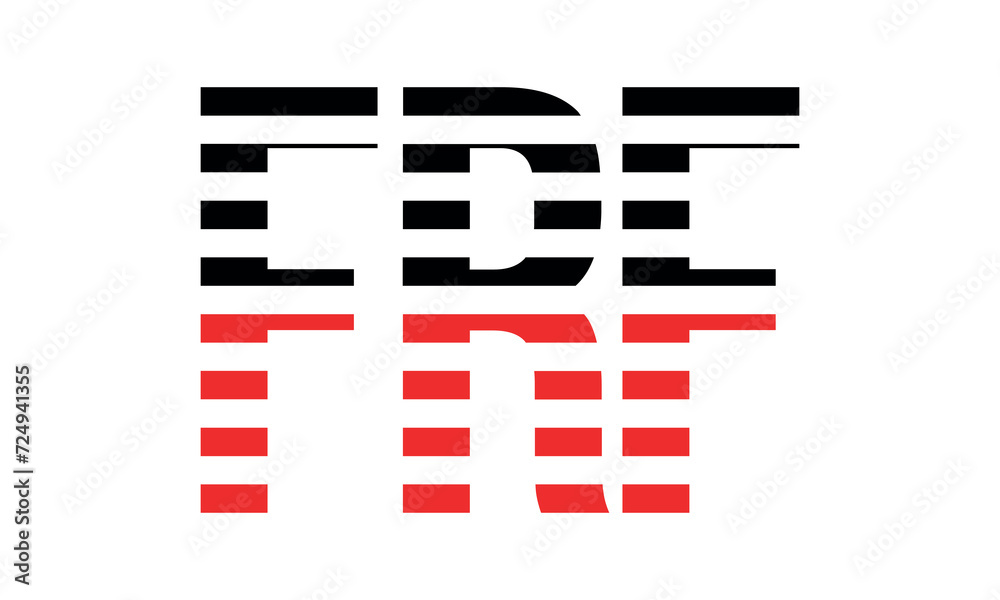 FRF three initial letter iconic line negative space minimal logo design ...