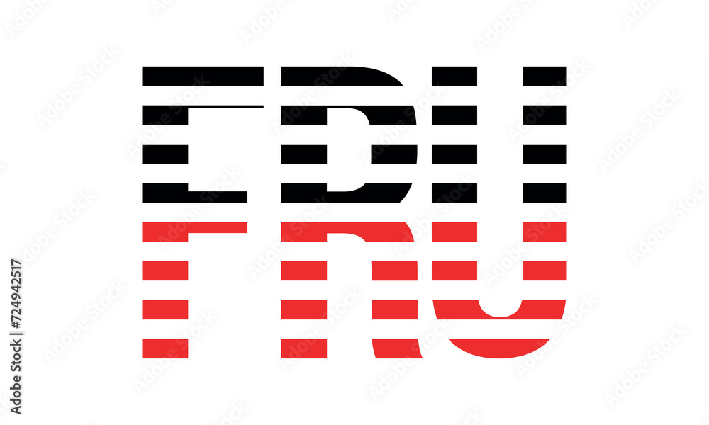 FRU three initial letter iconic line negative space minimal logo design ...