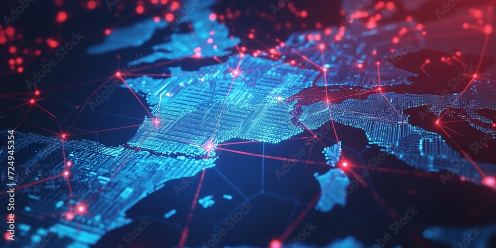 Digital Map Of france Stock Illustration | Adobe Stock