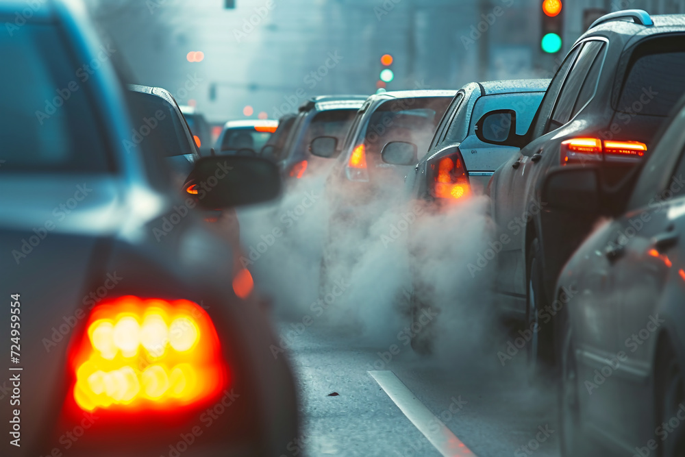 City streets bustling with cars and traffic,urban scene featuring ...