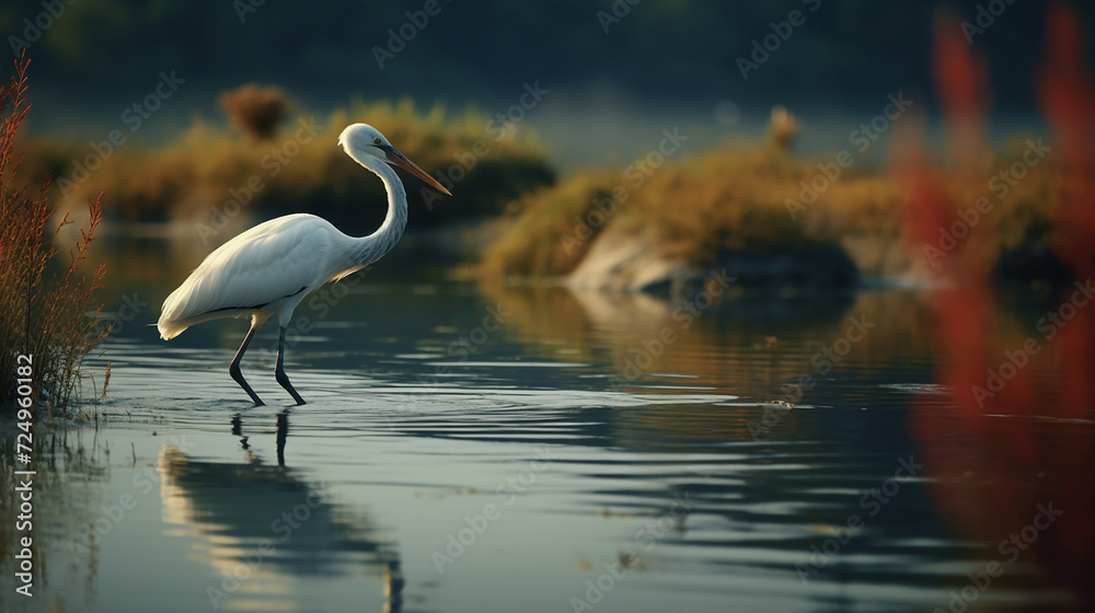 Siberian Crane(Snow Crane) standing in a roadside farm field. Stock ...