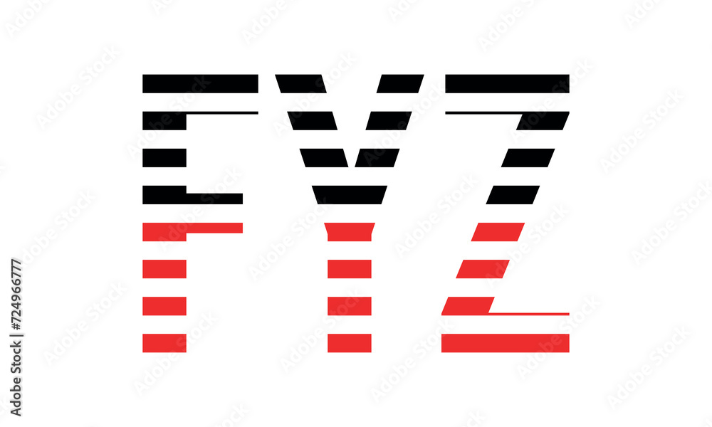 FYZ three initial letter iconic line negative space minimal logo design ...