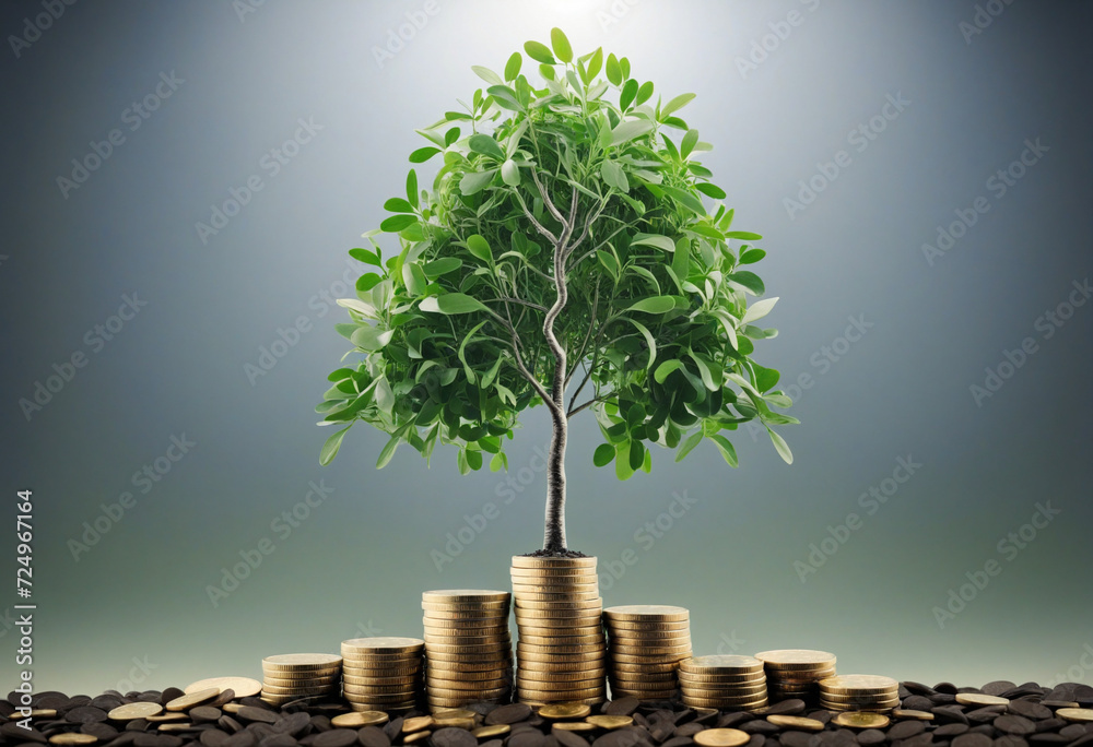 ESG concept of environmental, social, and governance.ESG small tree on ...