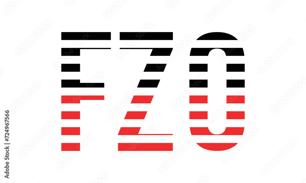 FZO three initial letter iconic line negative space minimal logo design ...