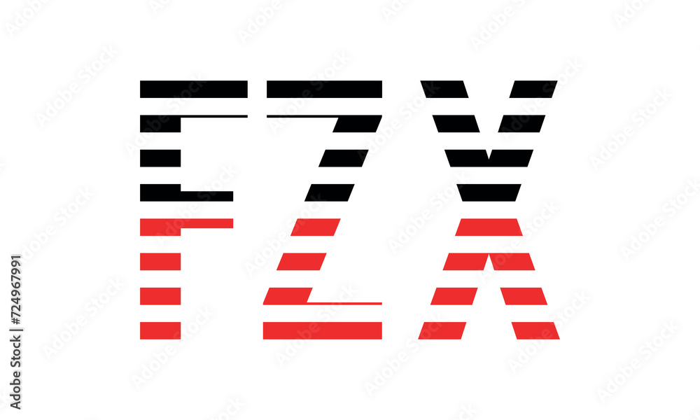 FZX three initial letter iconic line negative space minimal logo design ...
