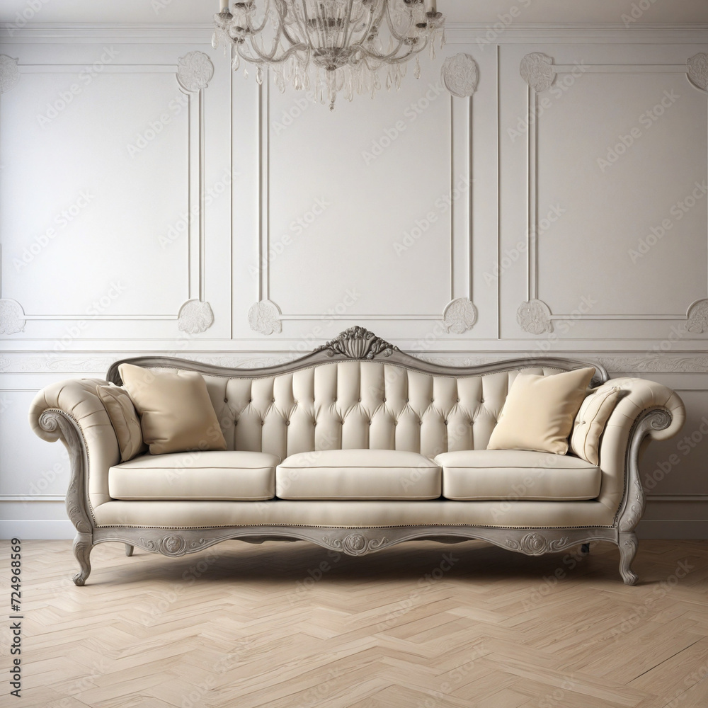 Elegant couch on white backdrop from various perspectives Stock Photo ...