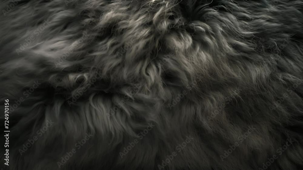 Vidéo Stock Black fur background texture moving 4k. Smooth soft black ...