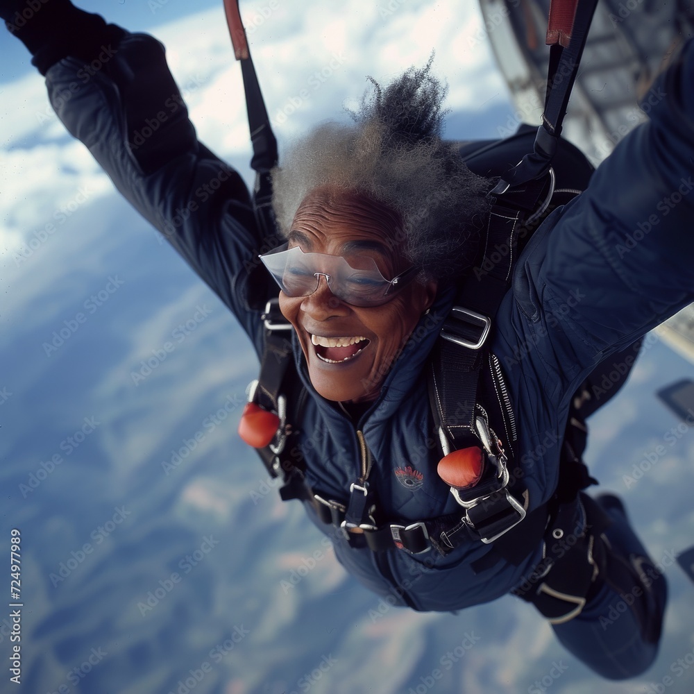 A daring individual embraces the thrill of the outdoors, donning ...