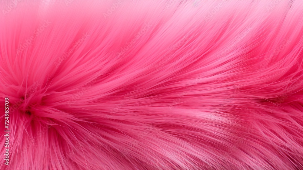 Soft and luxurious bright pink fur texture background from a distance ...