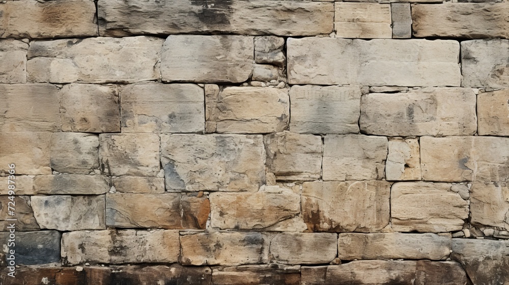 Exquisite textured image of ancient hand hewn stone wall with rich ...
