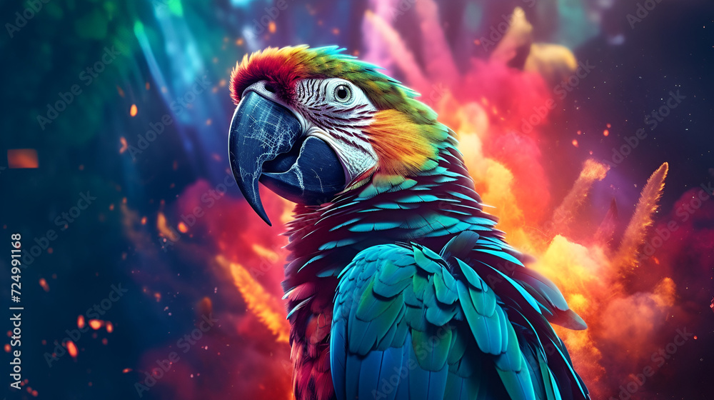 Parrot Wallpaper, Colorfull Parrot Desktop Design, ai generative Stock ...