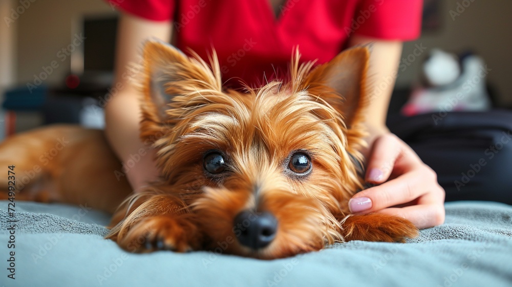 Pet First Aid: Owner administering first aid to a pet in an emergency ...