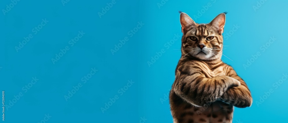 Portrait of Strong cat body builder super muscles. bodybuilder cat with ...