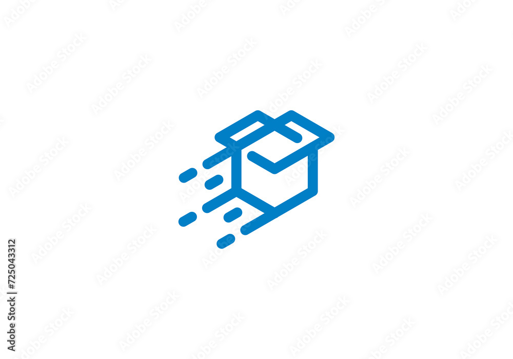 fast box logo design, delivery, package, courier, logistics concept ...