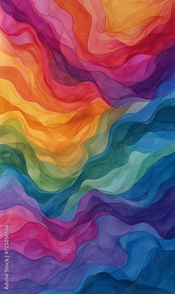 abstract colored wave pattern sun silk paper dynamic folds painted ...