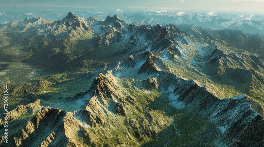 Digital elevation model. GIS product made after proccesing aerial ...